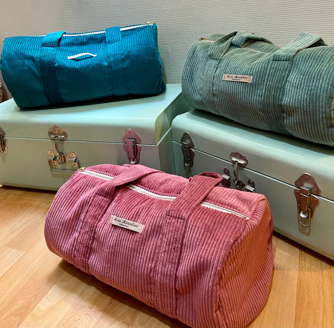 Sac de sport / bowling bag / sac à langer en velours - Etsy France