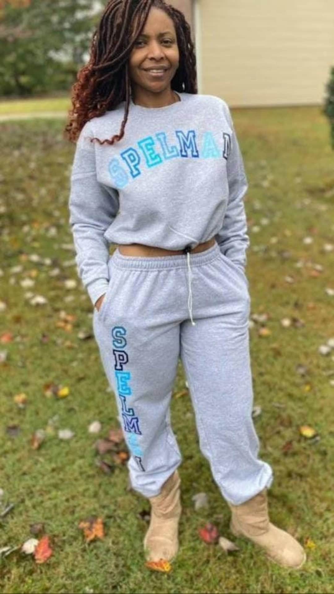 Shades of Blue Spelman Sweatshirt and Sweatpants SET - Etsy