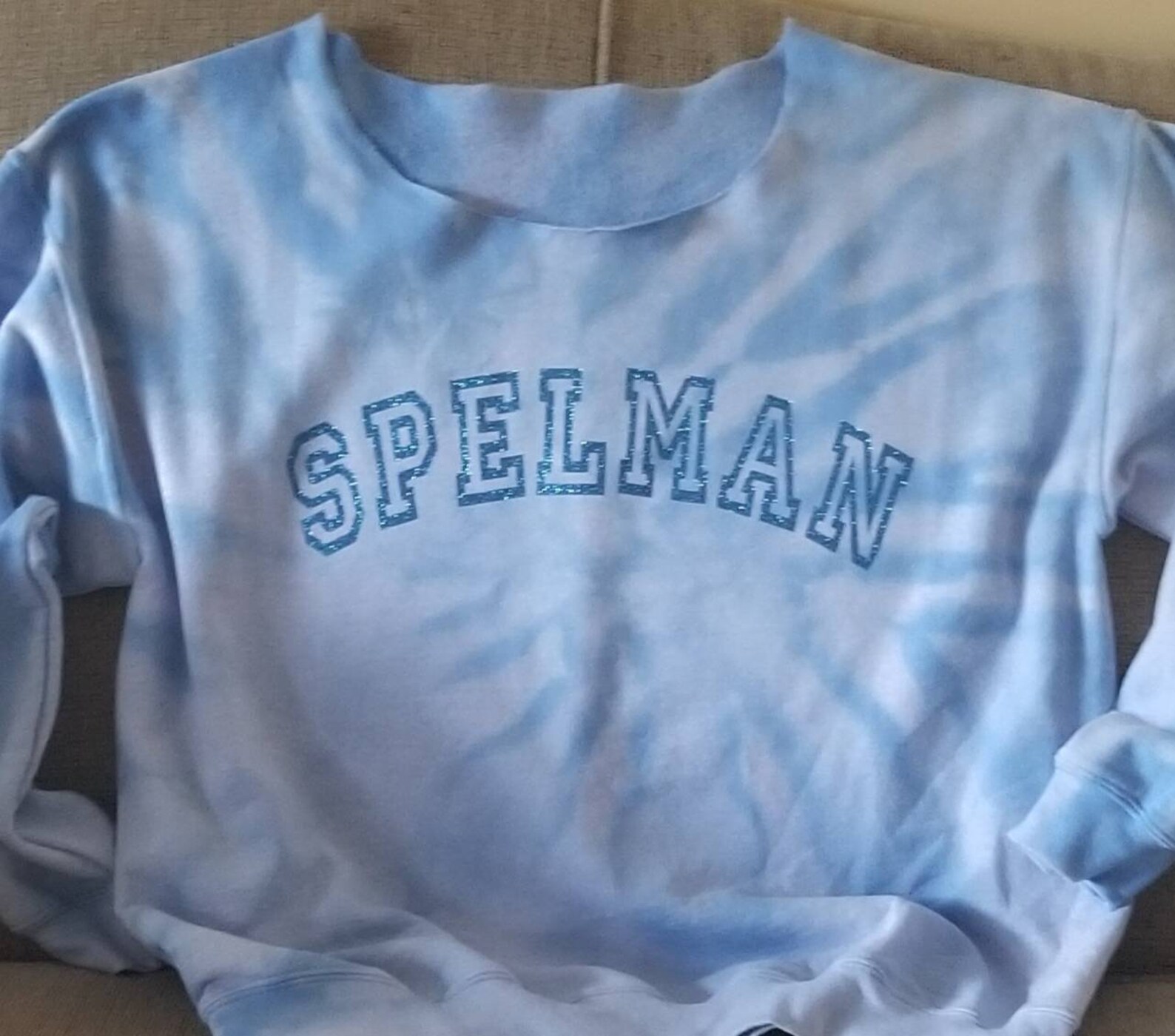Spelman LIGHT Blue Tie-dyed Sweatshirt Cropped or NOT | Etsy