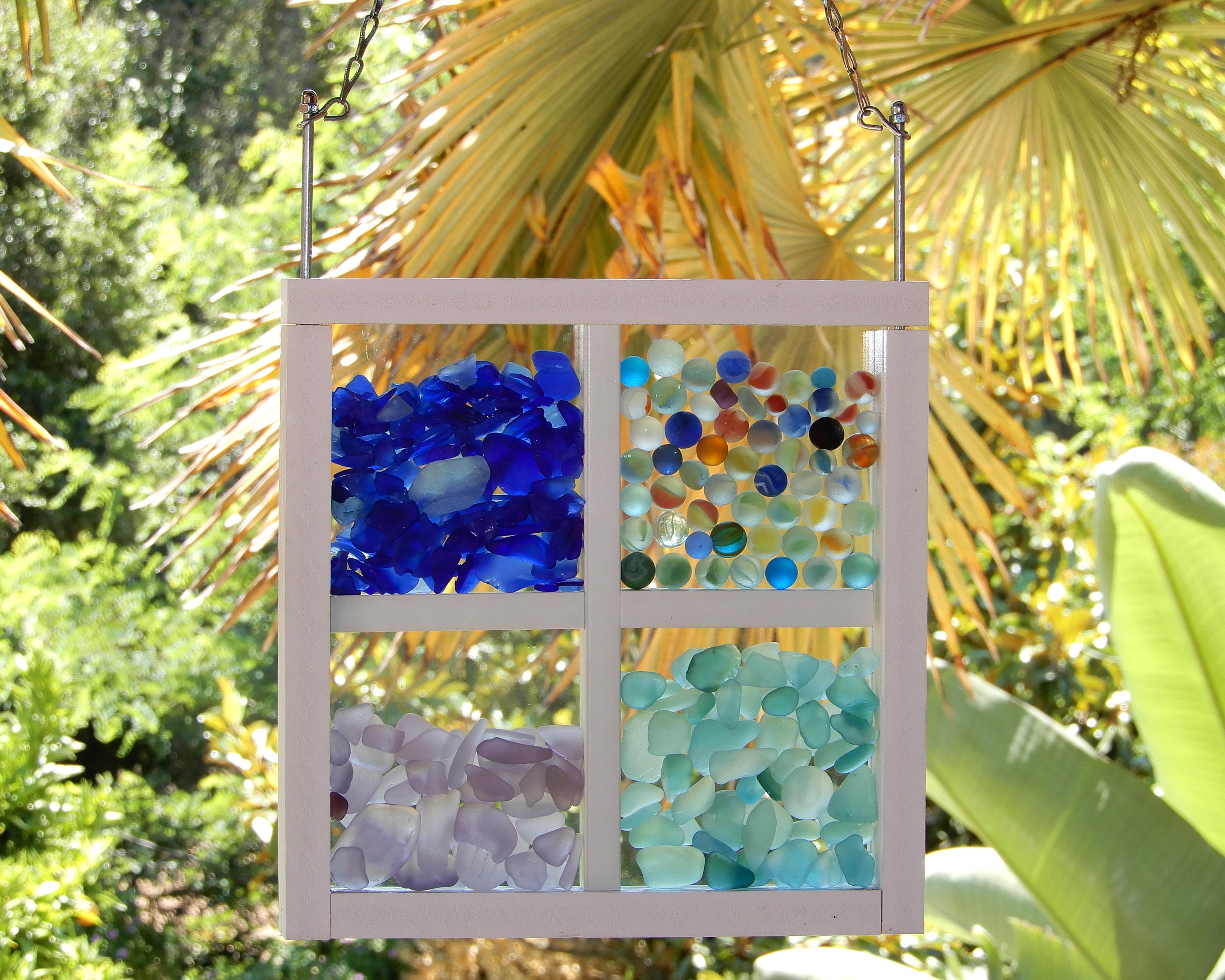 Wanderer Sea and Beach Glass Hanging Display Window With Dividers - Etsy