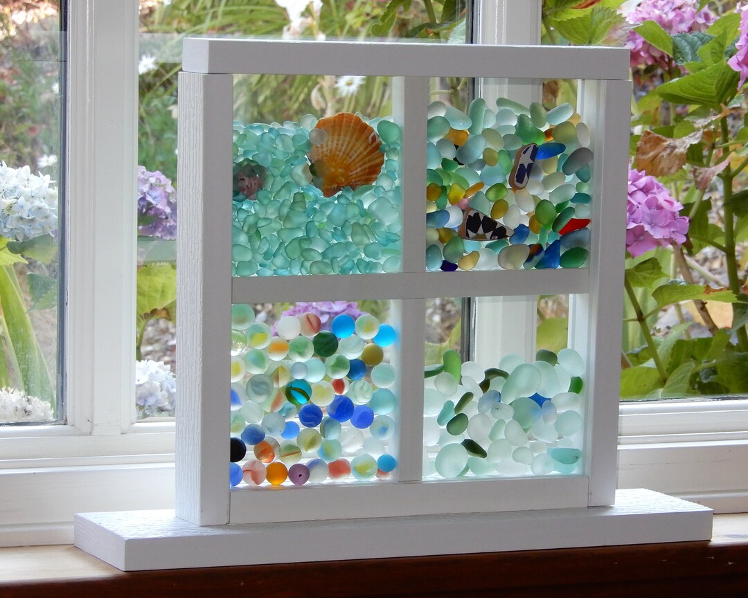 Wanderer Stand up Sea and Beach Glass Display Window With Dividers - Etsy