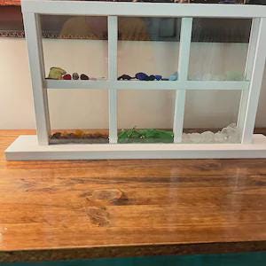 Dreamcatcher Stand up Sea and Beach Glass Display Window With Dividers ...