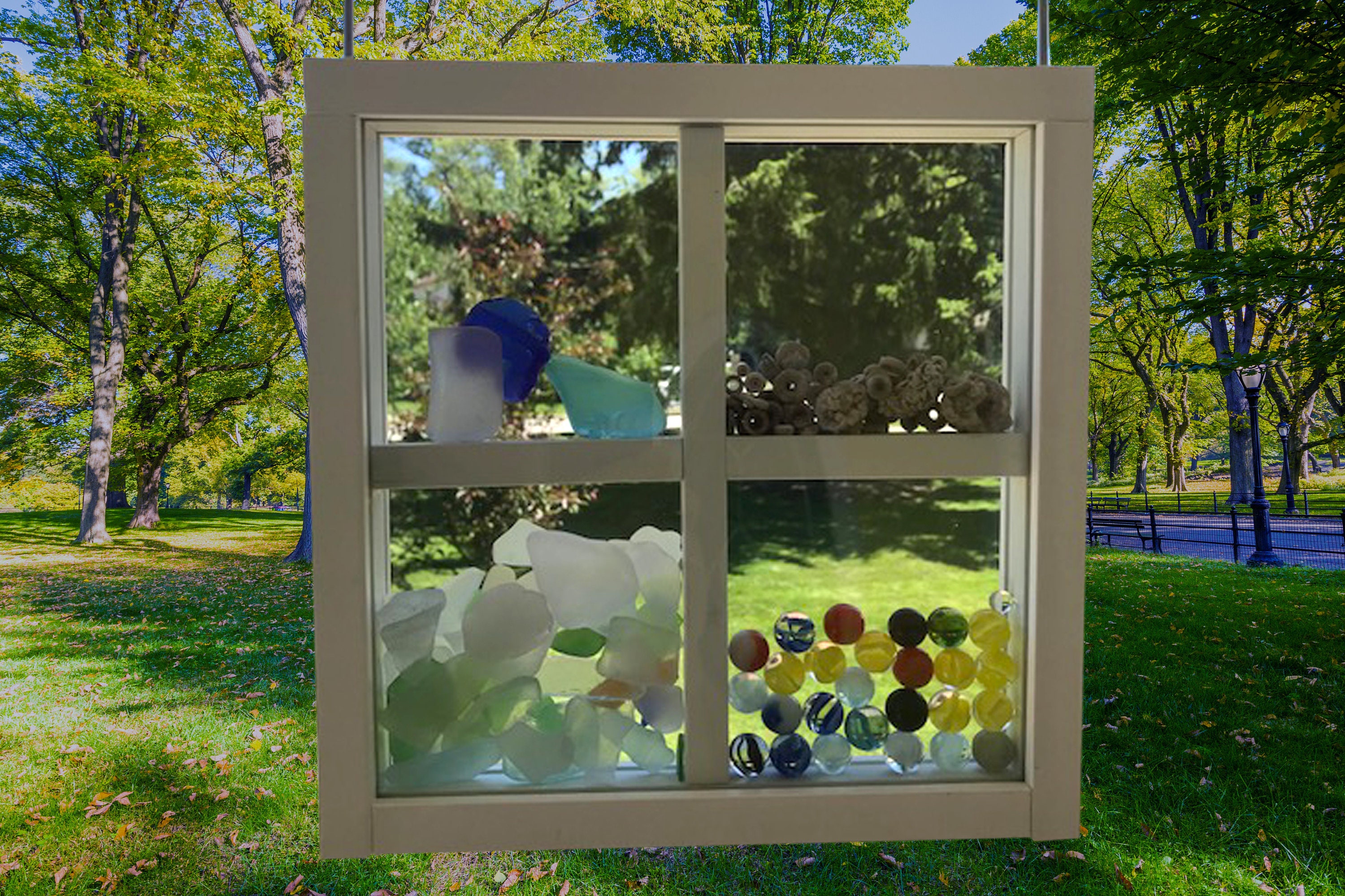 Wanderer Sea and Beach Glass Hanging Display Window With Dividers - Etsy