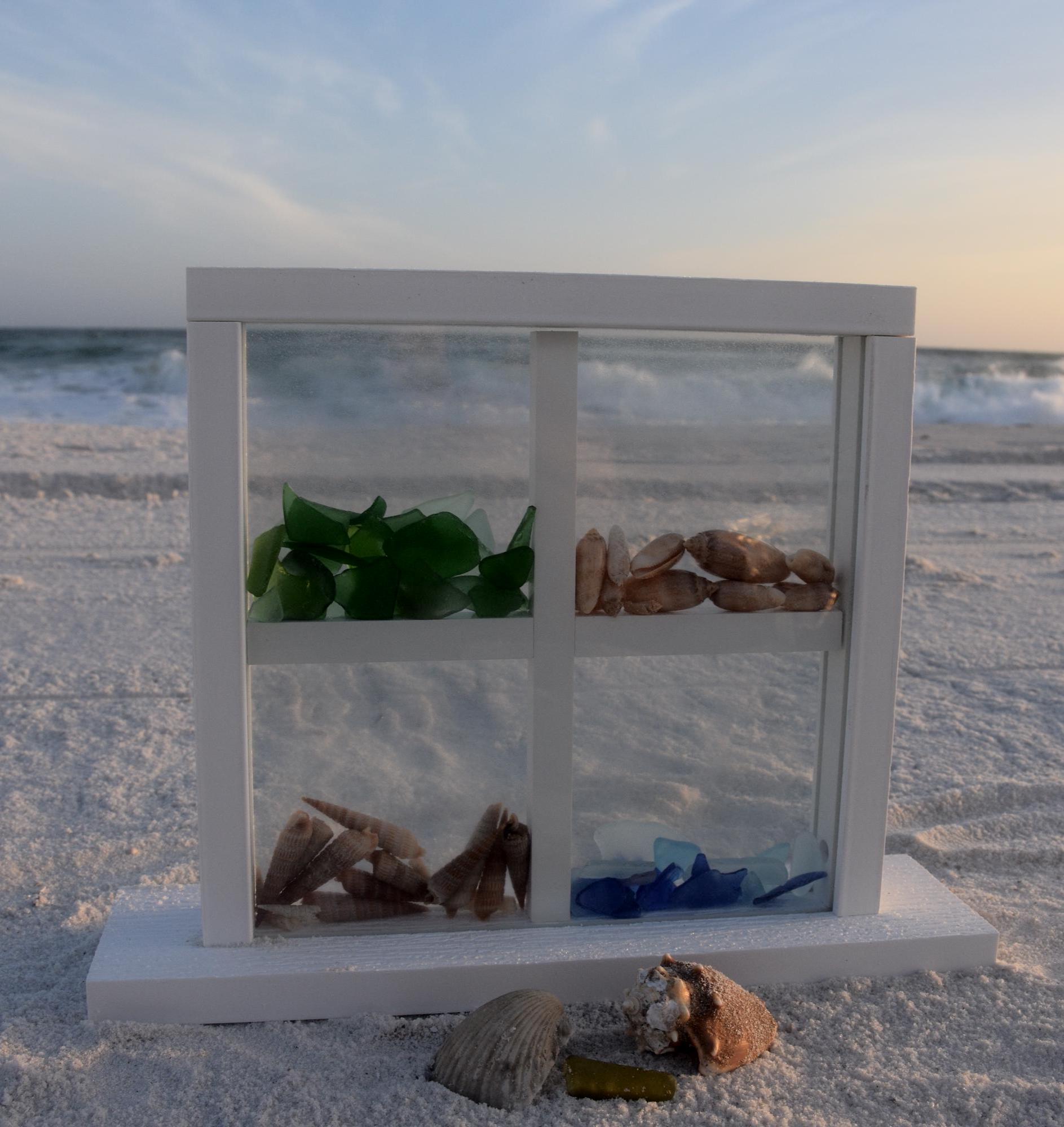 Wanderer Stand up Sea and Beach Glass Display Window With Dividers-4 ...