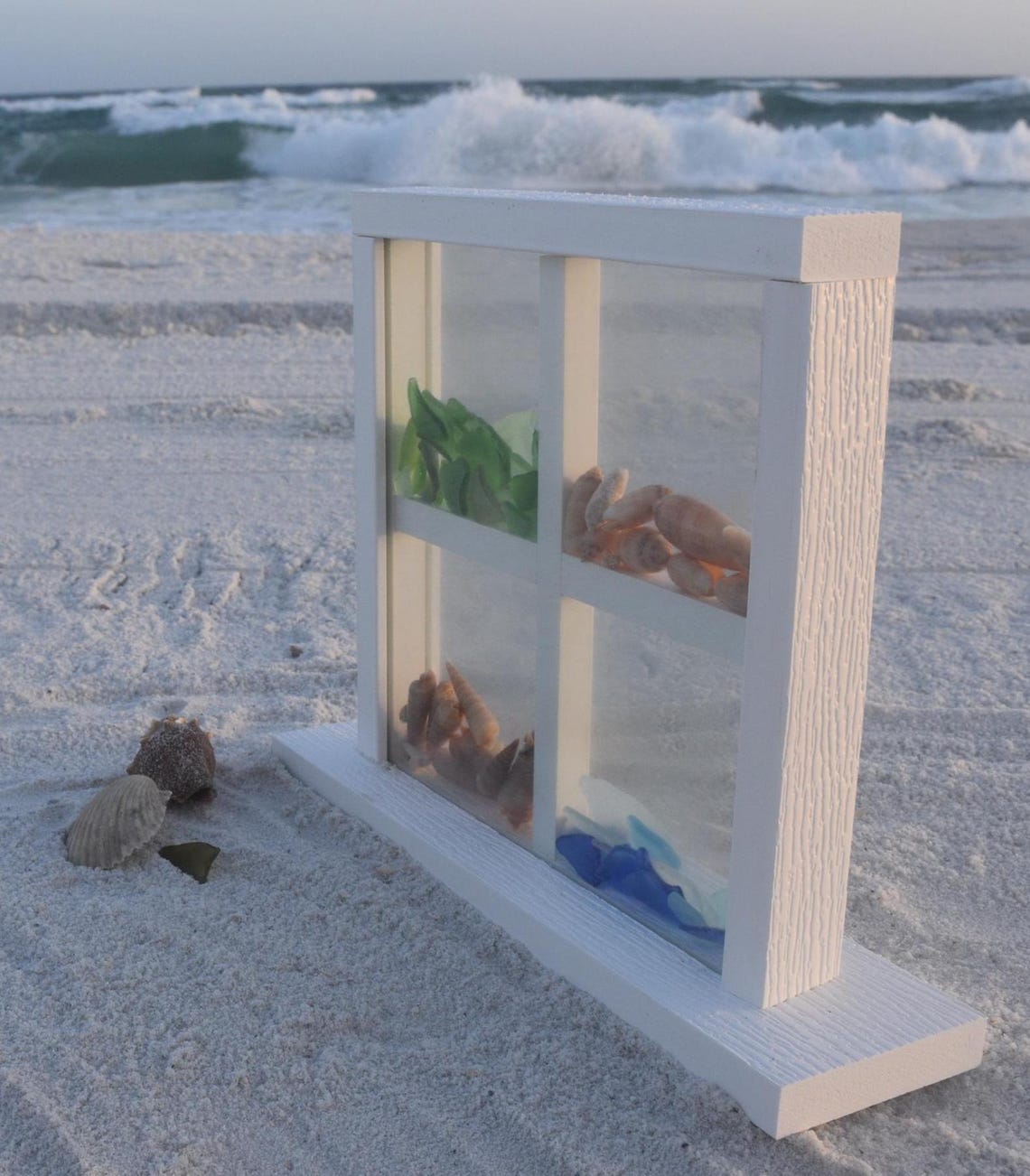 Wanderer Stand up Sea and Beach Glass Display Window With Dividers-4 ...