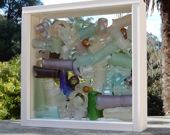 Dreamcatcher Stand up Sea and Beach Glass Display Window With Dividers ...