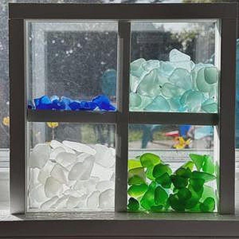 Wanderer Stand up Sea and Beach Glass Display Window With Dividers-4 ...