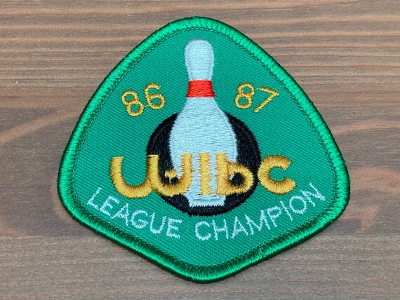 Vintage 1987 Bowling League Champion Patch - Gem