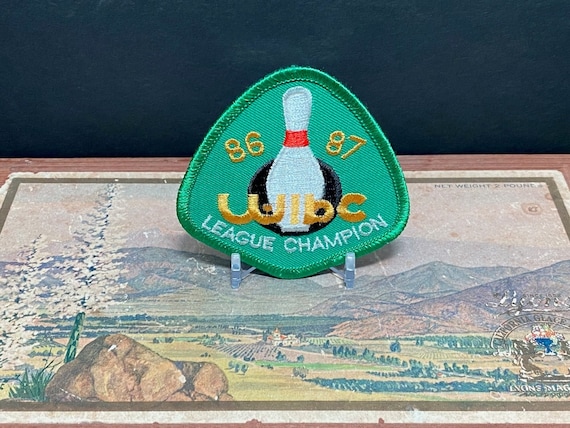 Vintage 1987 Bowling League Champion Patch - Gem