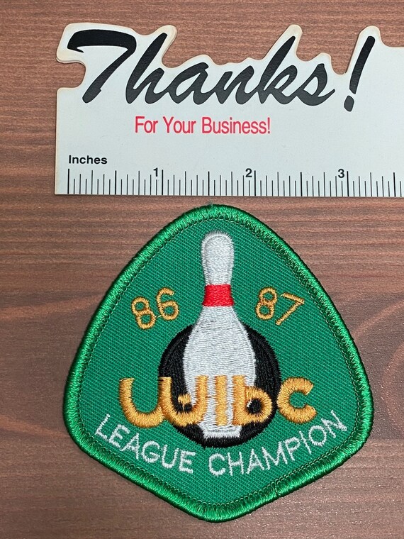 Vintage 1987 Bowling League Champion Patch - Gem