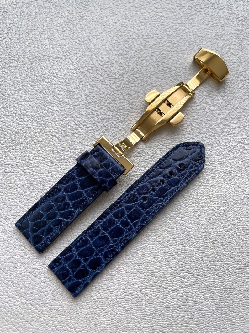 20mm - Blue Croco Embossed Simple Leather Watch Strap (small Size) - Etsy