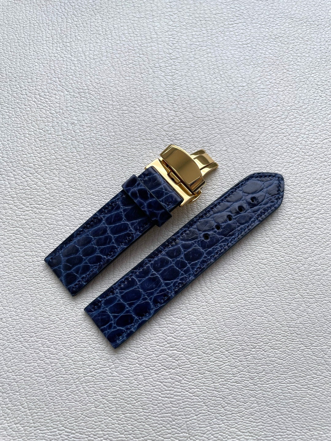 20mm - Blue Croco Embossed Simple Leather Watch Strap (small Size) - Etsy