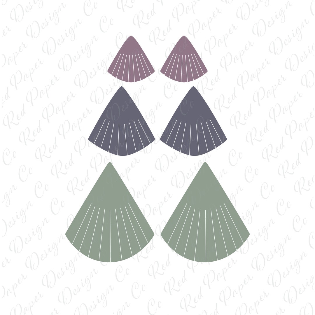 SVG Triangle Shape Earrings, Leather Geometric Earrings, Boho Earring ...