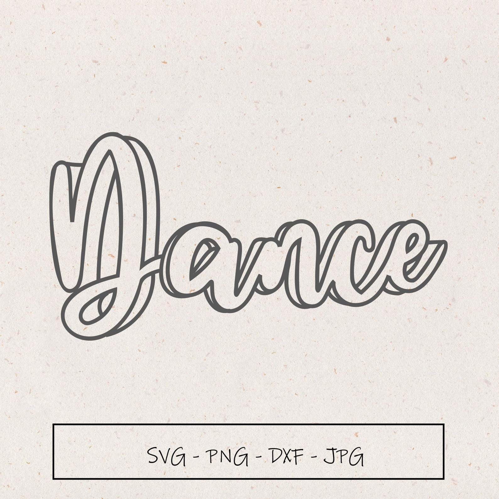 Dance Text Outline SVG DXF Cut File for Cricut Silhouette. - Etsy