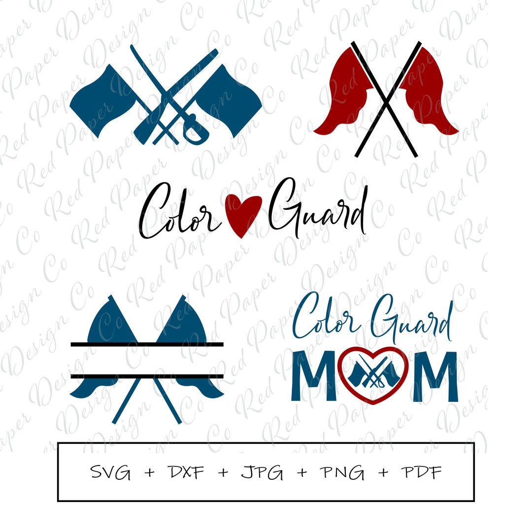 Color Guard Flags SVG Bundle, Color Guard Mom, Split Frame Cut File ...