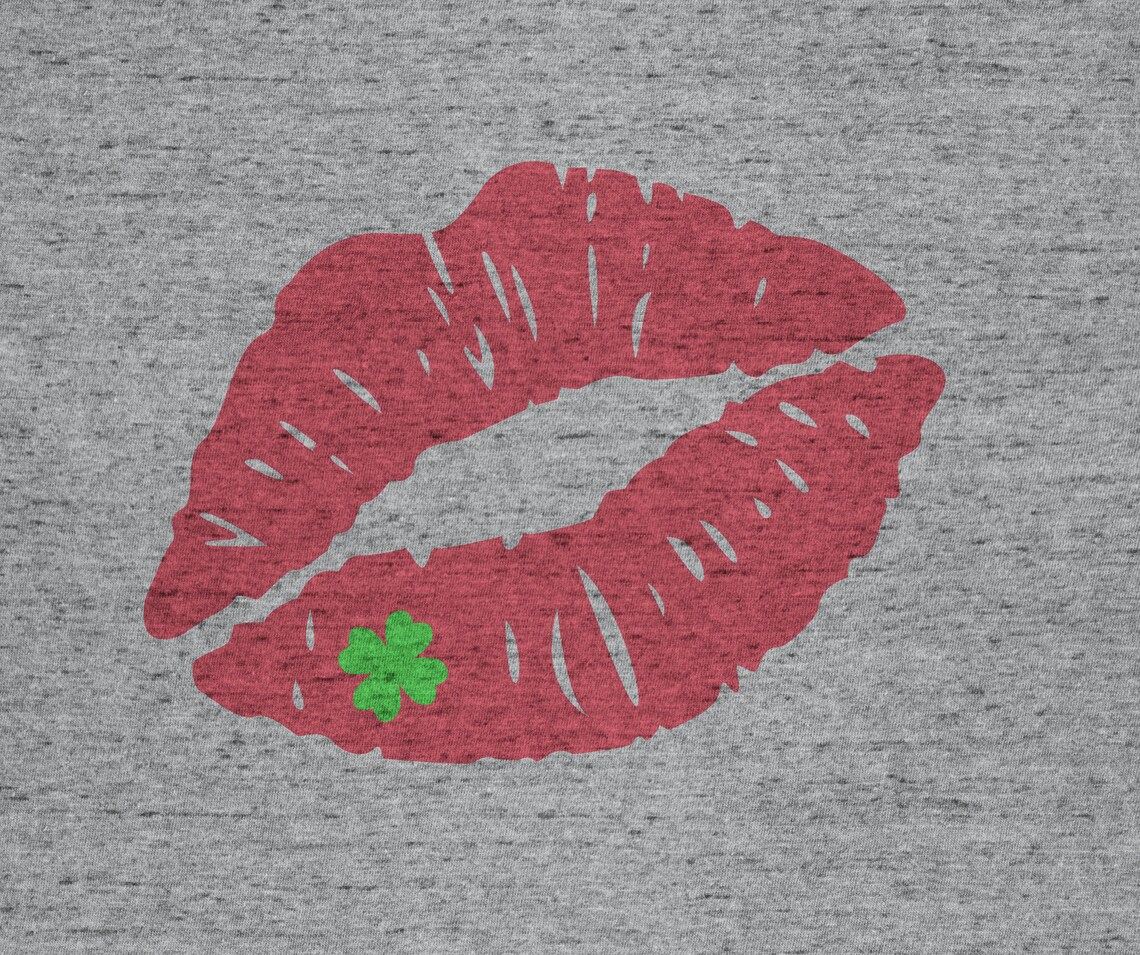 SVG St Patricks Irish Lips Kiss Me Clover Shamrock Tshirt - Etsy