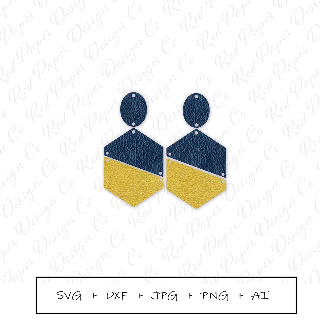 Geometric Earrings SVG, Leather Polygon Earrings Bundle, Boho Earring ...