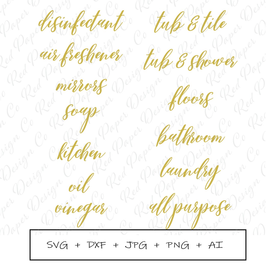 Spray Bottle Diy Label, Printable, Cuttable, SVG, PDF, DXF, Cricut ...
