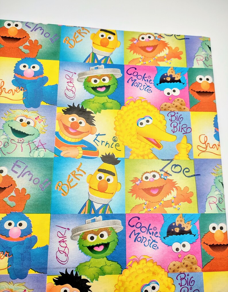 Sesame Street Gift Wrap Colorful Kids Wrapping Paper 2 Sheets - Etsy