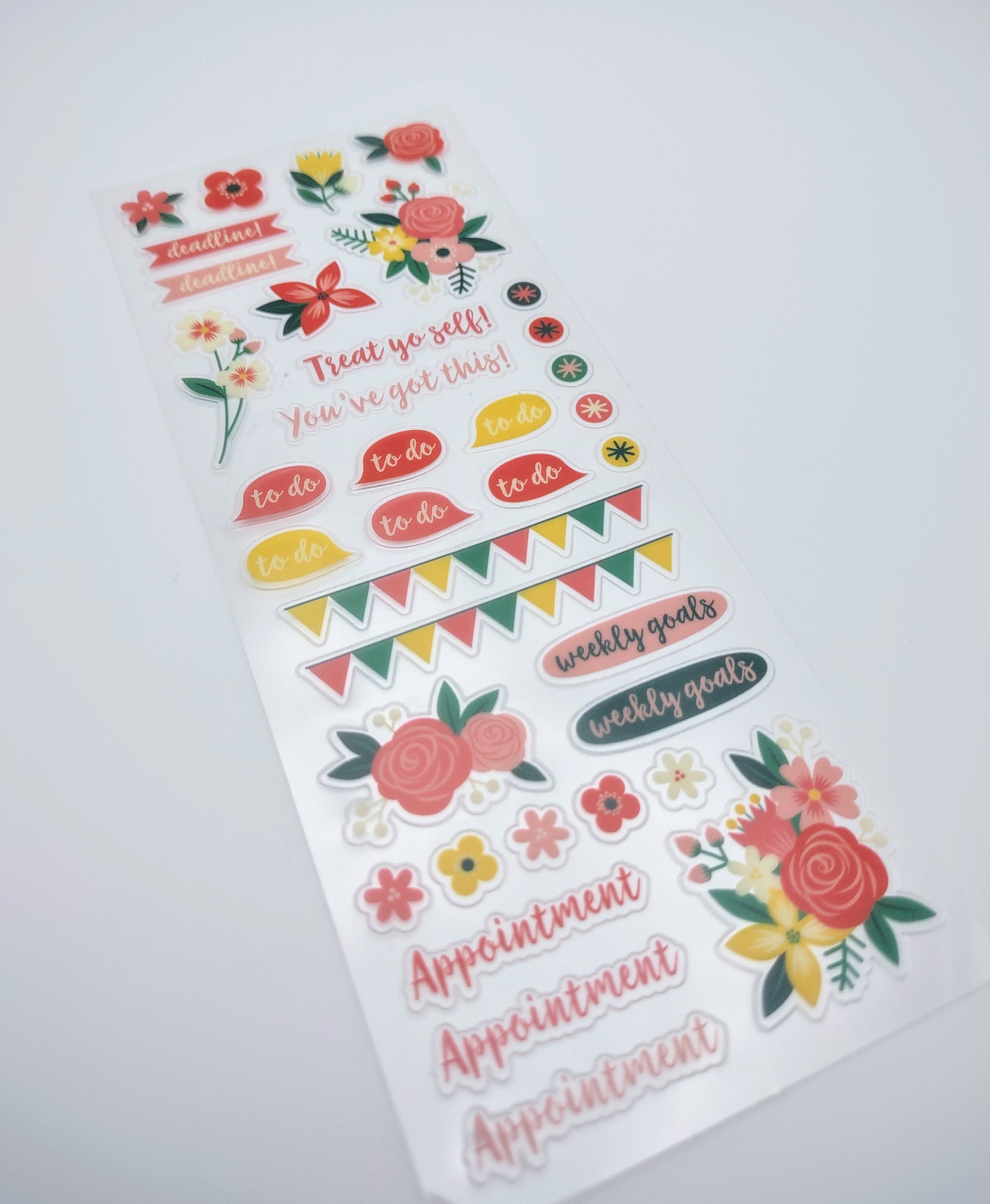 Floral Stickers Calendar Agenda Notebook Appointment Adhesive Stickers ...