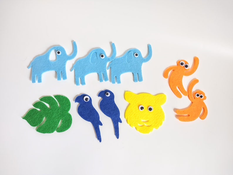 Felt Jungle Animals Cutouts and Googly Eyes Kids Craft Supply - Etsy