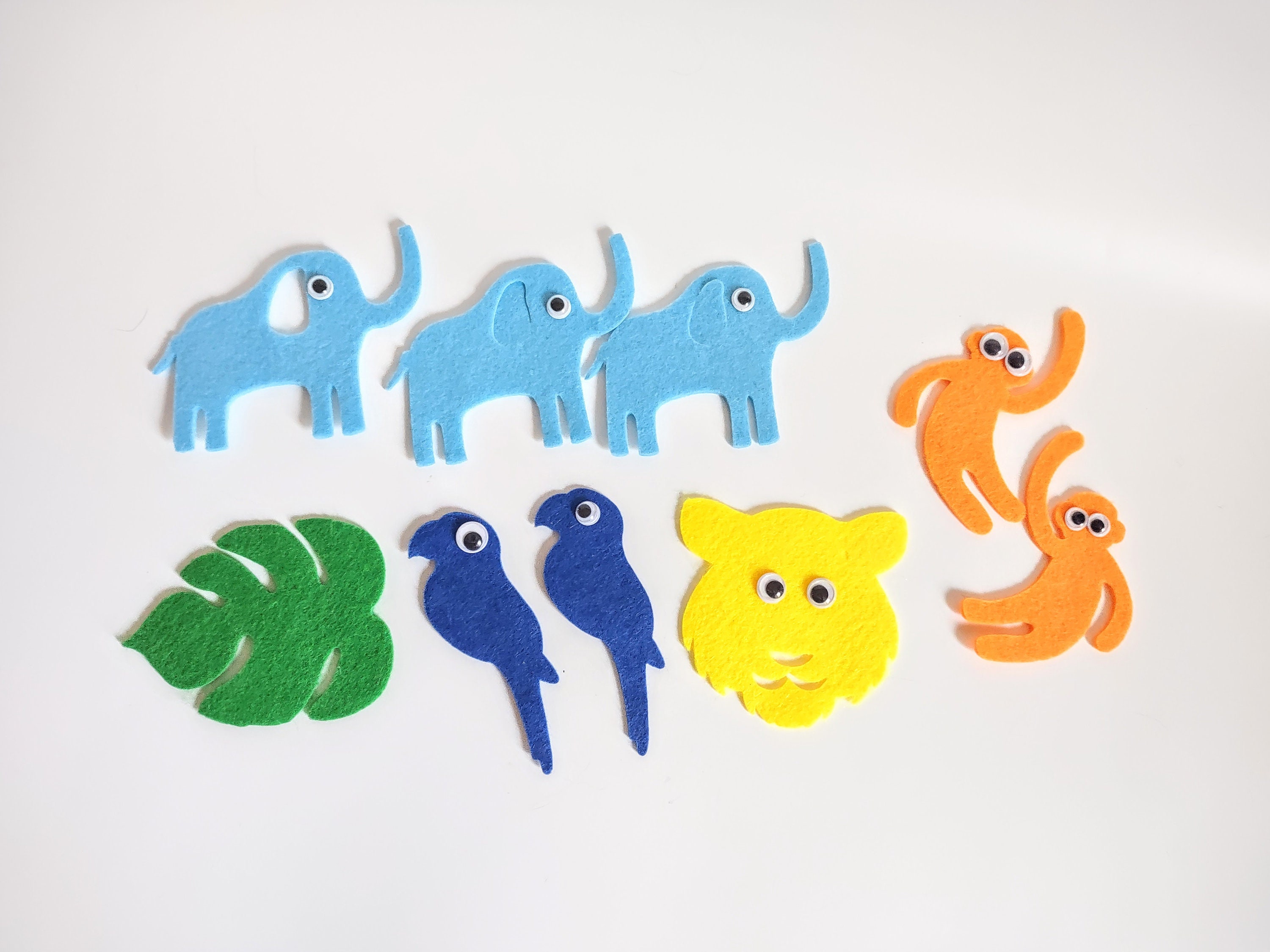 Felt Jungle Animals Cutouts and Googly Eyes Kids Craft Supply Kits Felt ...