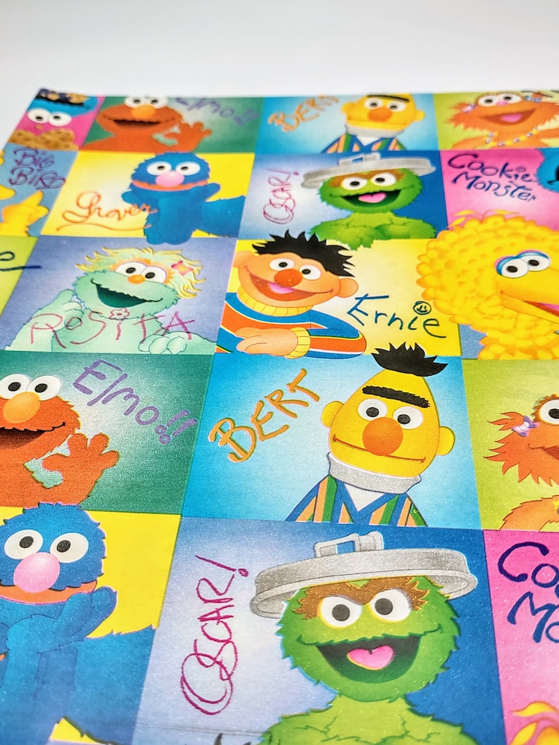 Sesame Street Gift Wrap Colorful Kids Wrapping Paper 2 Sheets - Etsy