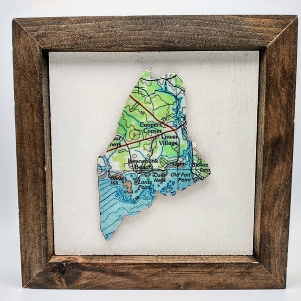 Maine Map Art - Etsy