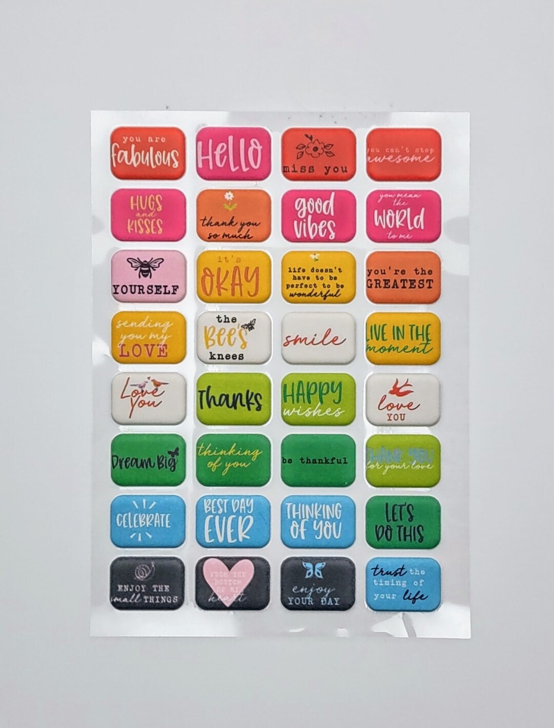 Good Vibes Stickers Puffy Rainbow Multicolor Adhesives Best Day Ever ...