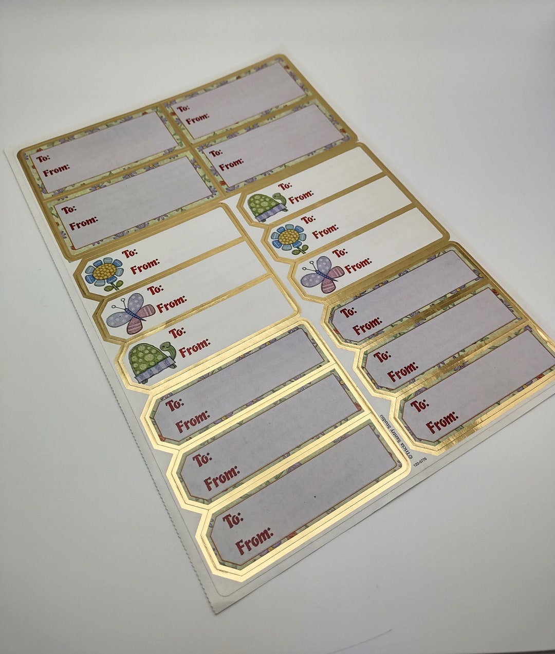 Adhesive Gift Labels Gold Border Gift Tags With Butterflies - Etsy