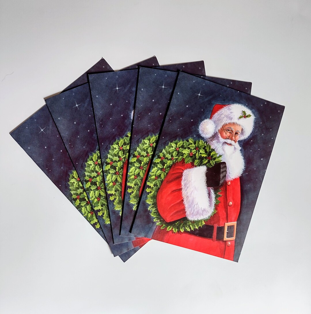 Saint Nick Christmas Holiday Greeting Card Set 5x7 Santa Cards - Etsy