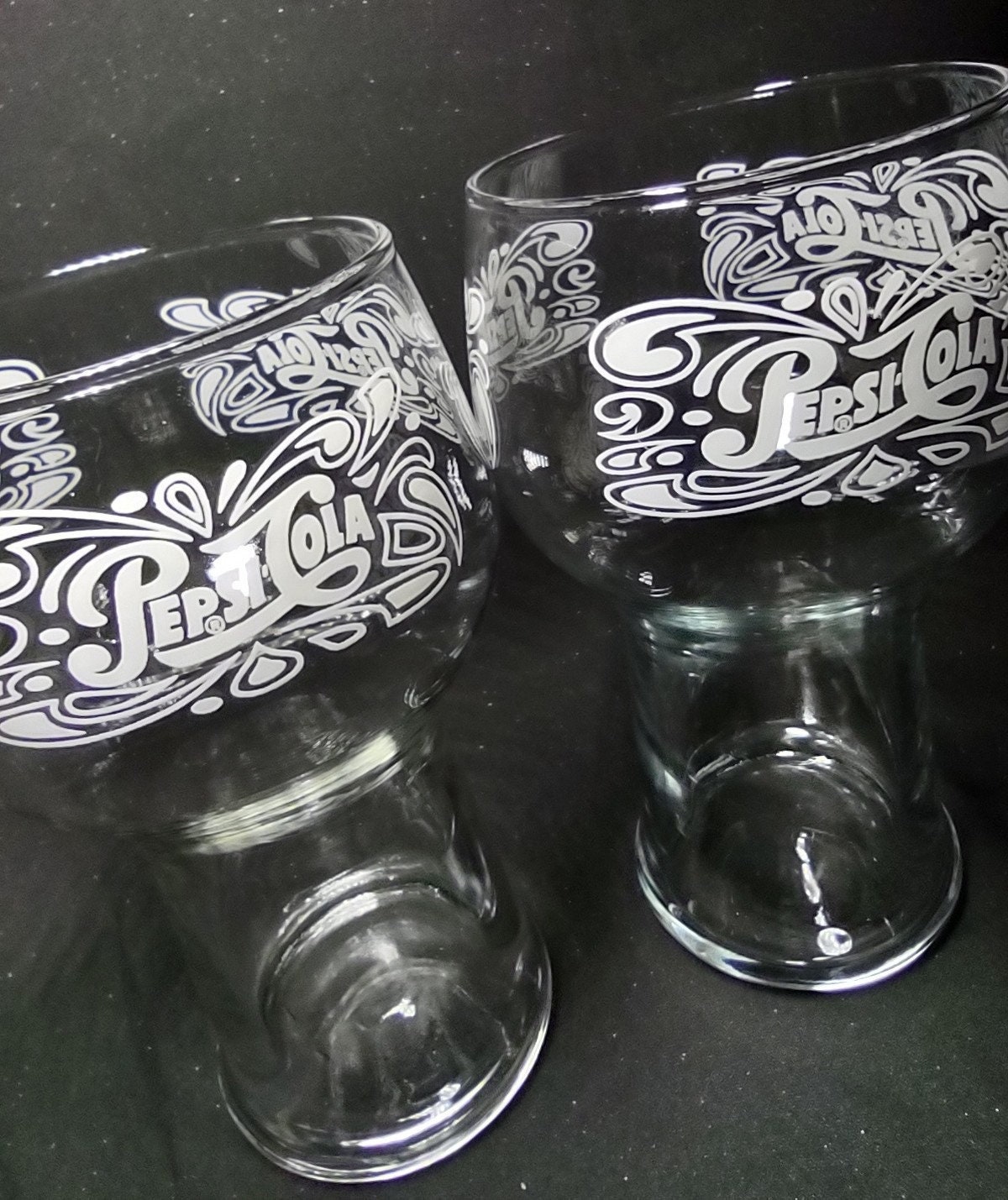 Pepsi Cola Fountain Soda Glasses 16oz Soda Glass Set of 2 Soda Glasses ...