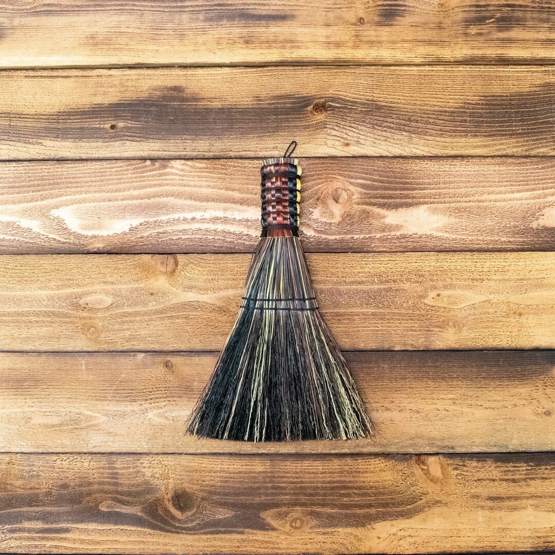 Whisk Broom Brown Mixed Hand Broom, Functional Art, Rustic Hand Broom ...