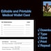 Editable Medical Wallet Card (printable and Fillable) - Etsy