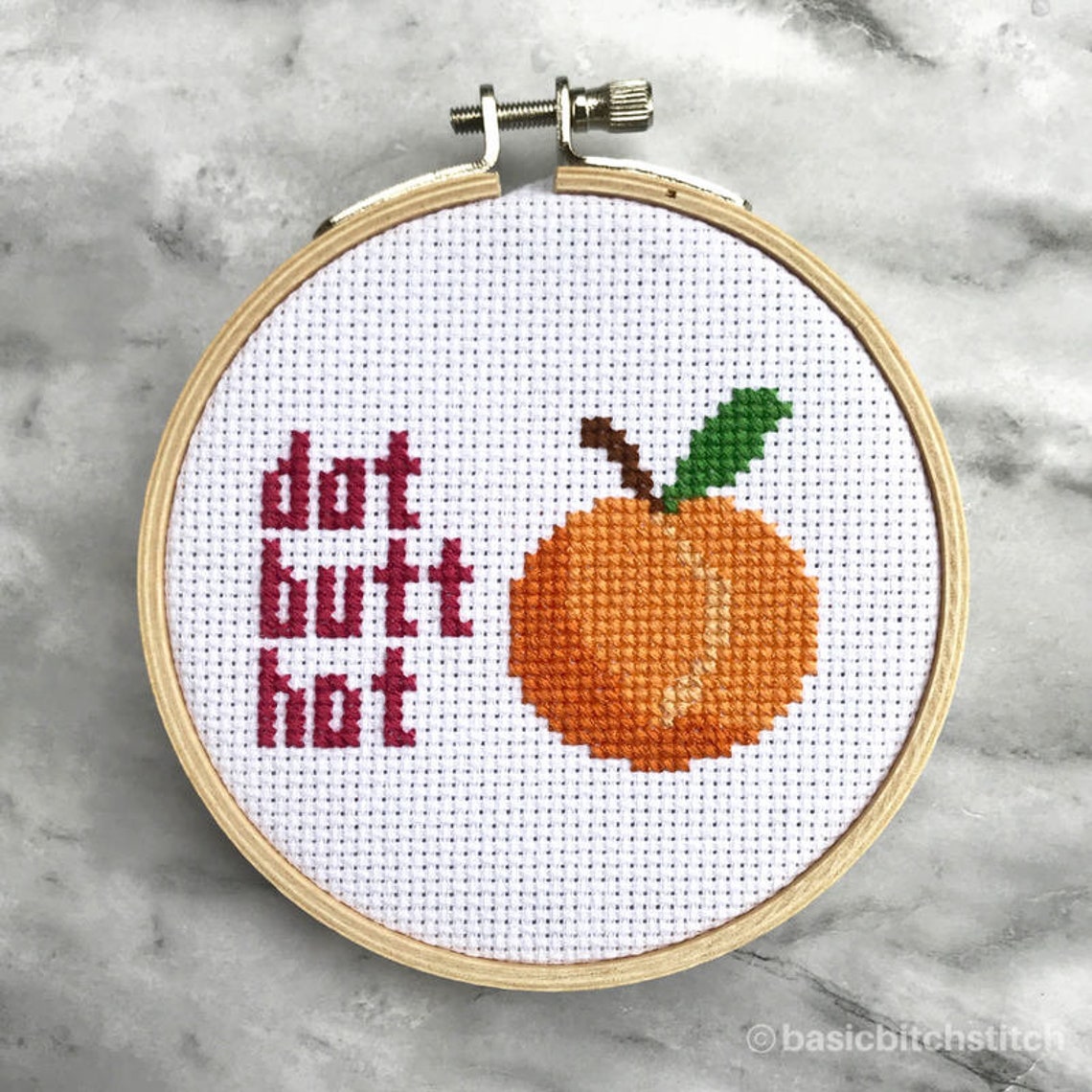Dat Butt Hot Peach Emoji Cross Stitch Pattern Funny Instant - Etsy