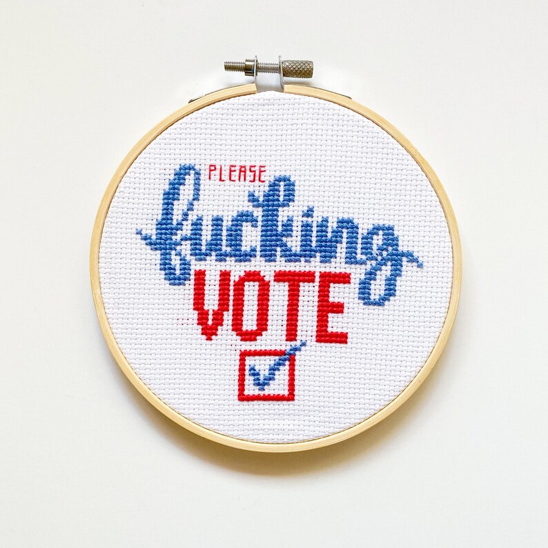 Please Fcking Vote Political Voting Democrat Script Font - Etsy