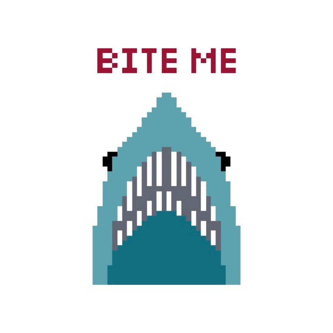 Bite Me Shark Cross Stitch Pattern Funny Instant Download | Etsy
