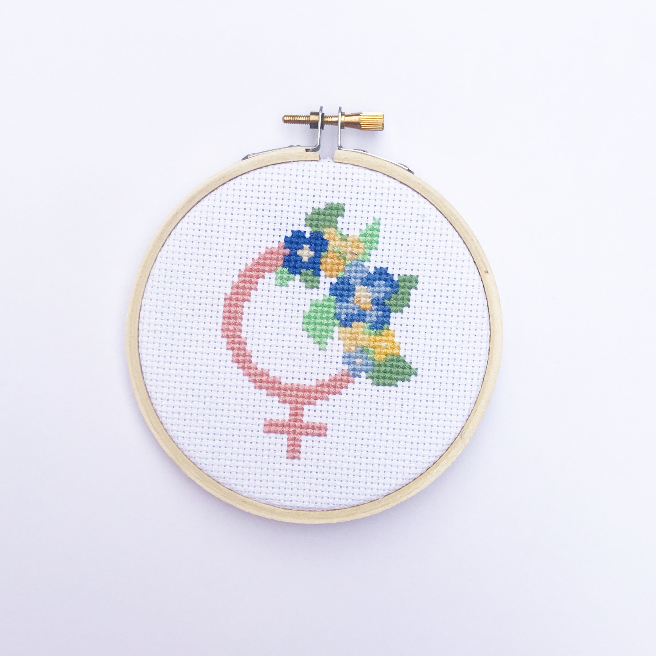 Female Symbol Flowers Girl Power Feminist Cute Cross Stitch - Etsy