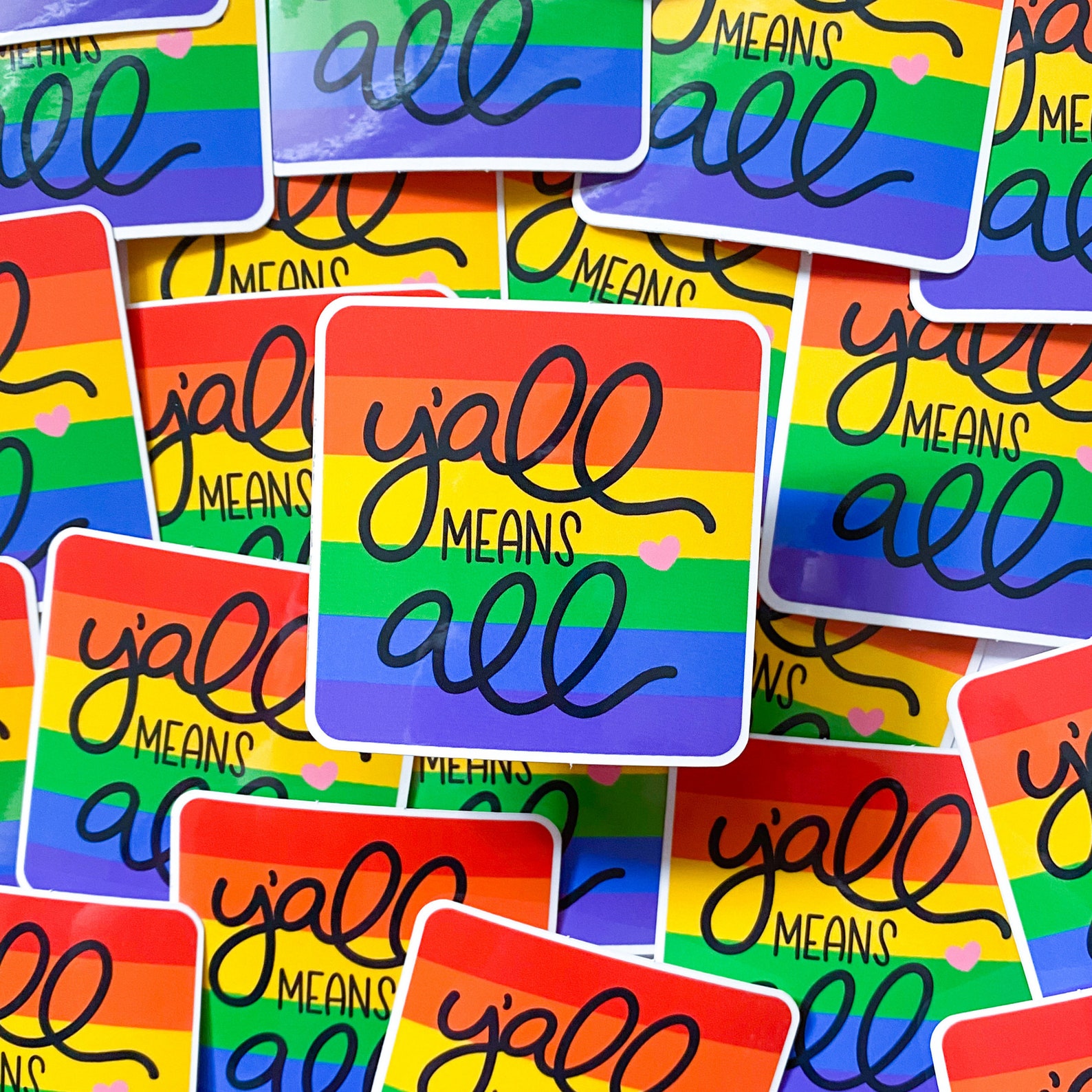 Y'all Means All Pride Gay Pride Flag Rainbow Sticker | Etsy
