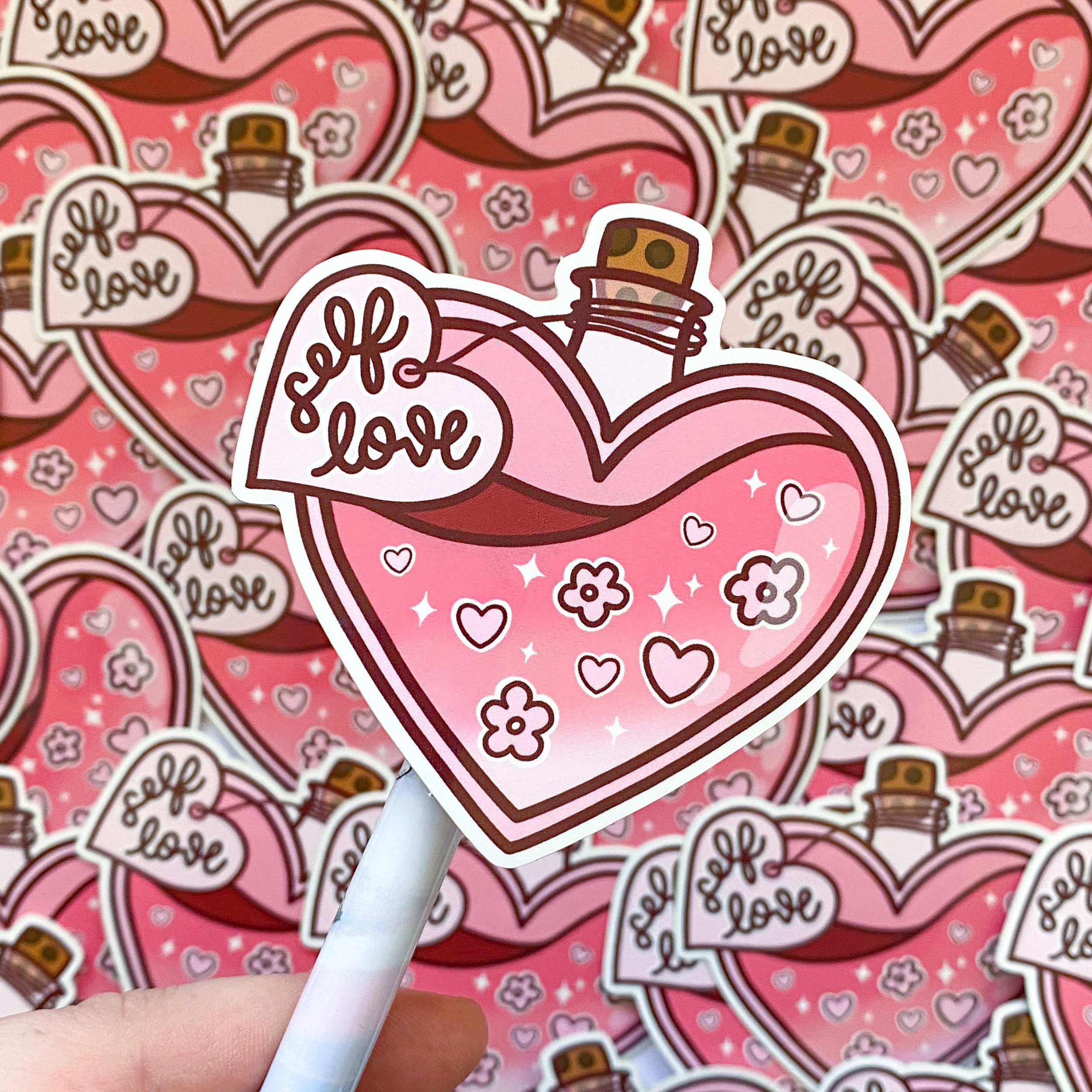 Self Love Sticker // Self Care Heart Jar Potion Bottle Witch - Etsy