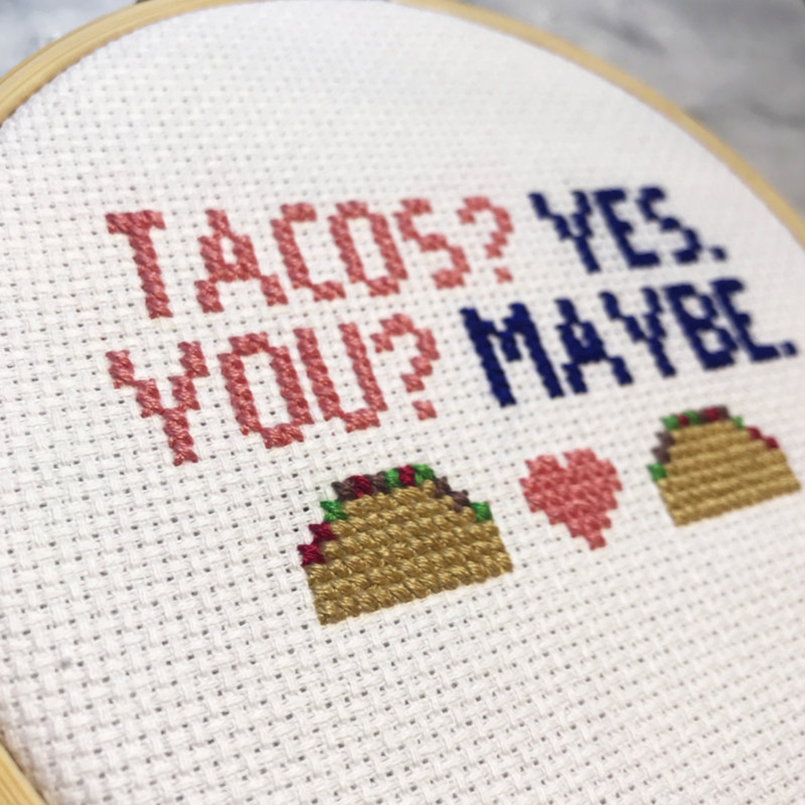 Tacos Yes You Maybe Love Food Cross Stitch Pattern Funny Instant ...