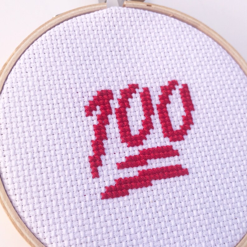 100 One Hundred Emoji Funny Cute Cross Stitch Pattern Instant | Etsy