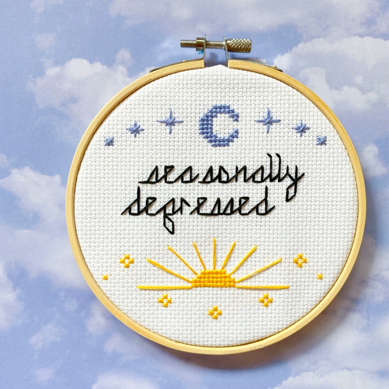 Seasonally Depressed Cross Stitch Pattern Mental Health Illness ...