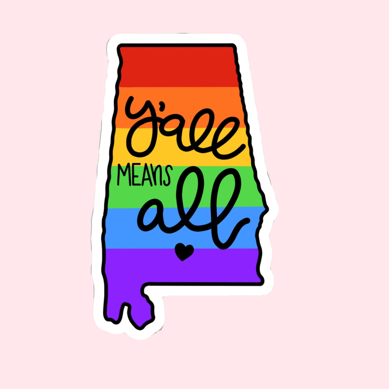 Alabama Y'all Means All Pride Alabama State Gay Pride Flag - Etsy