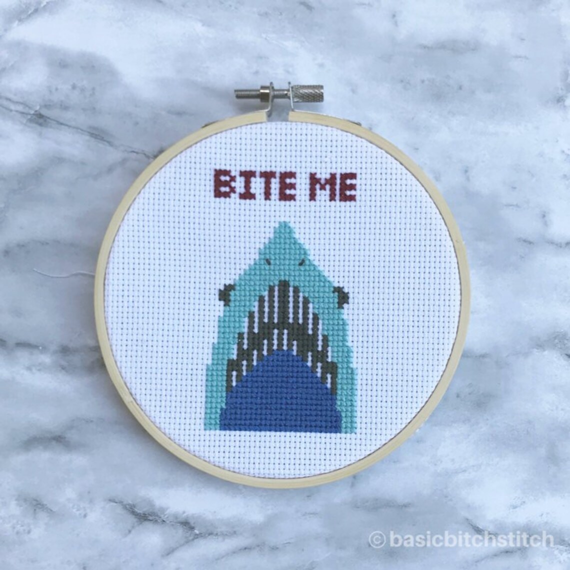 Bite Me Shark Cross Stitch Pattern Funny Instant Download | Etsy