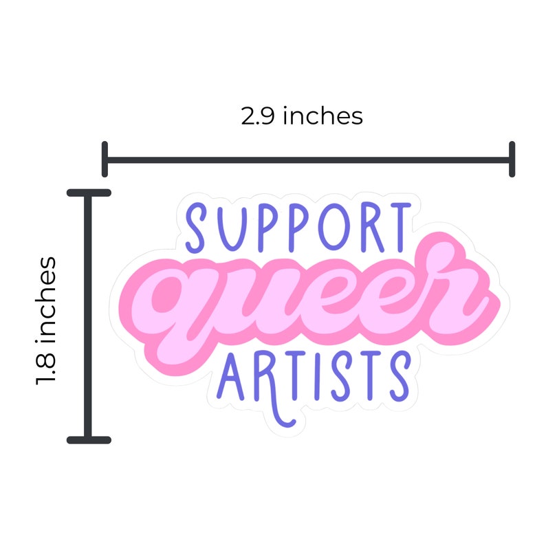 Support Queer Artists Sticker // Gay Pride Love Funny Sparkle - Etsy