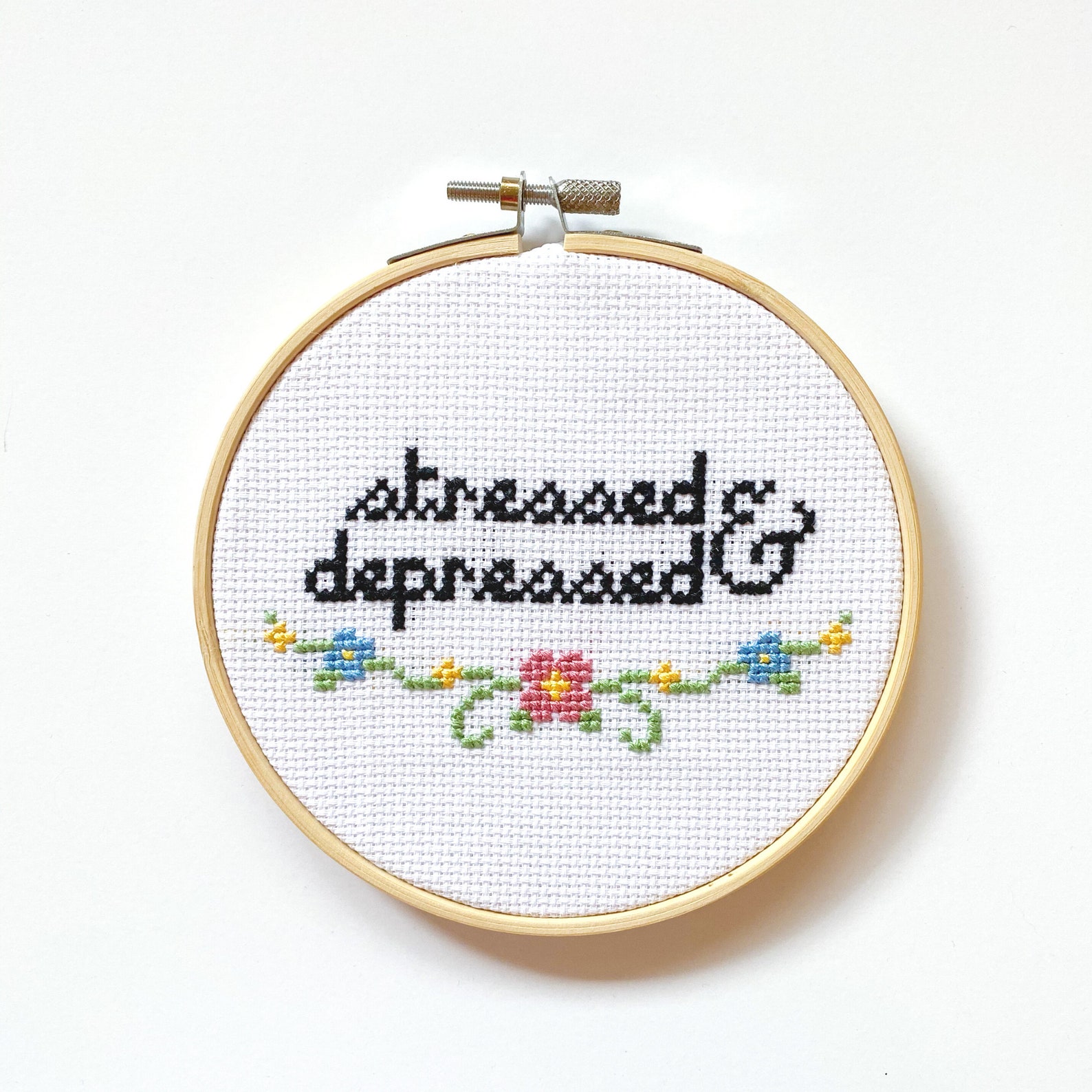Stressed & Depressed Cross Stitch Pattern Mental Health Illness ...