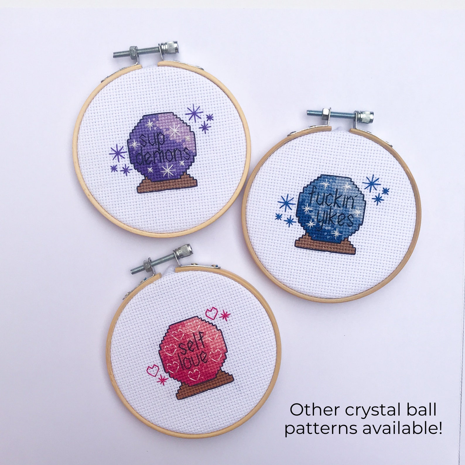 Self Love Crystal Ball Witch Heart Emoji Funny Cute Cross | Etsy