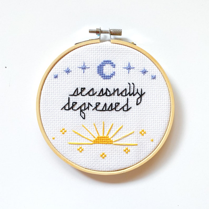 Seasonally Depressed Cross Stitch Pattern Mental Health Illness ...