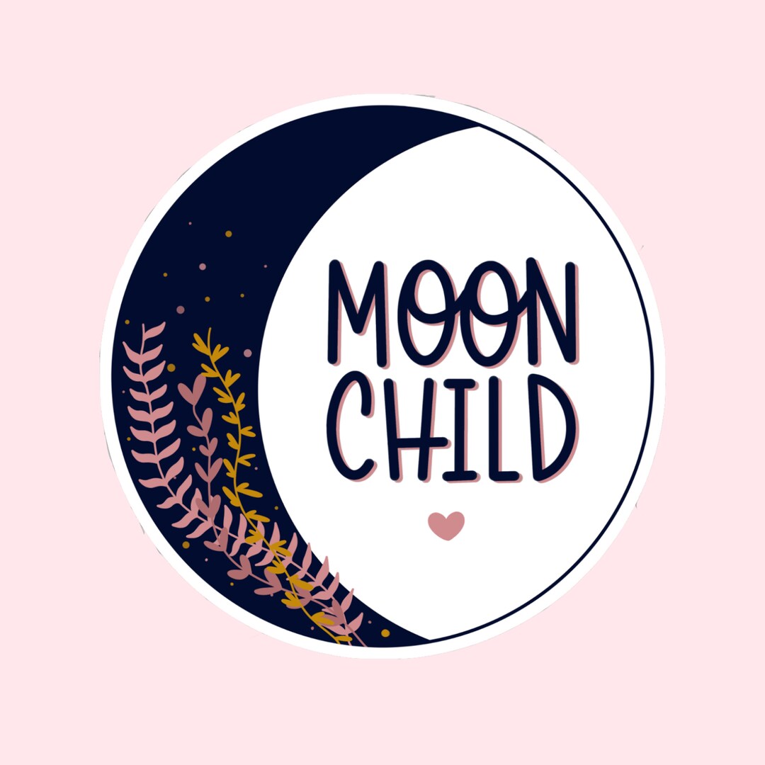 Moon Child Floral Witch Space Sticker // Laptop Sticker Vinyl Sticker ...